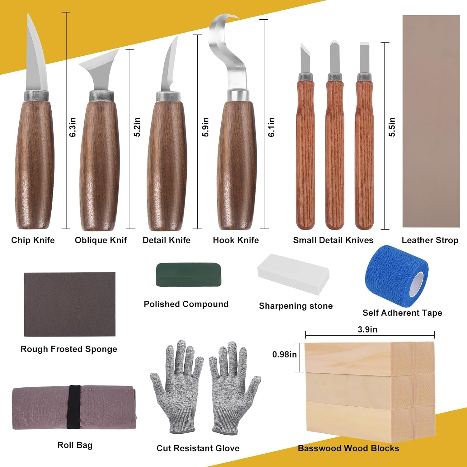 UKLL-Wood Carving Tools, 26 PCS Wood Whittling kit for Beginners, Wood ...