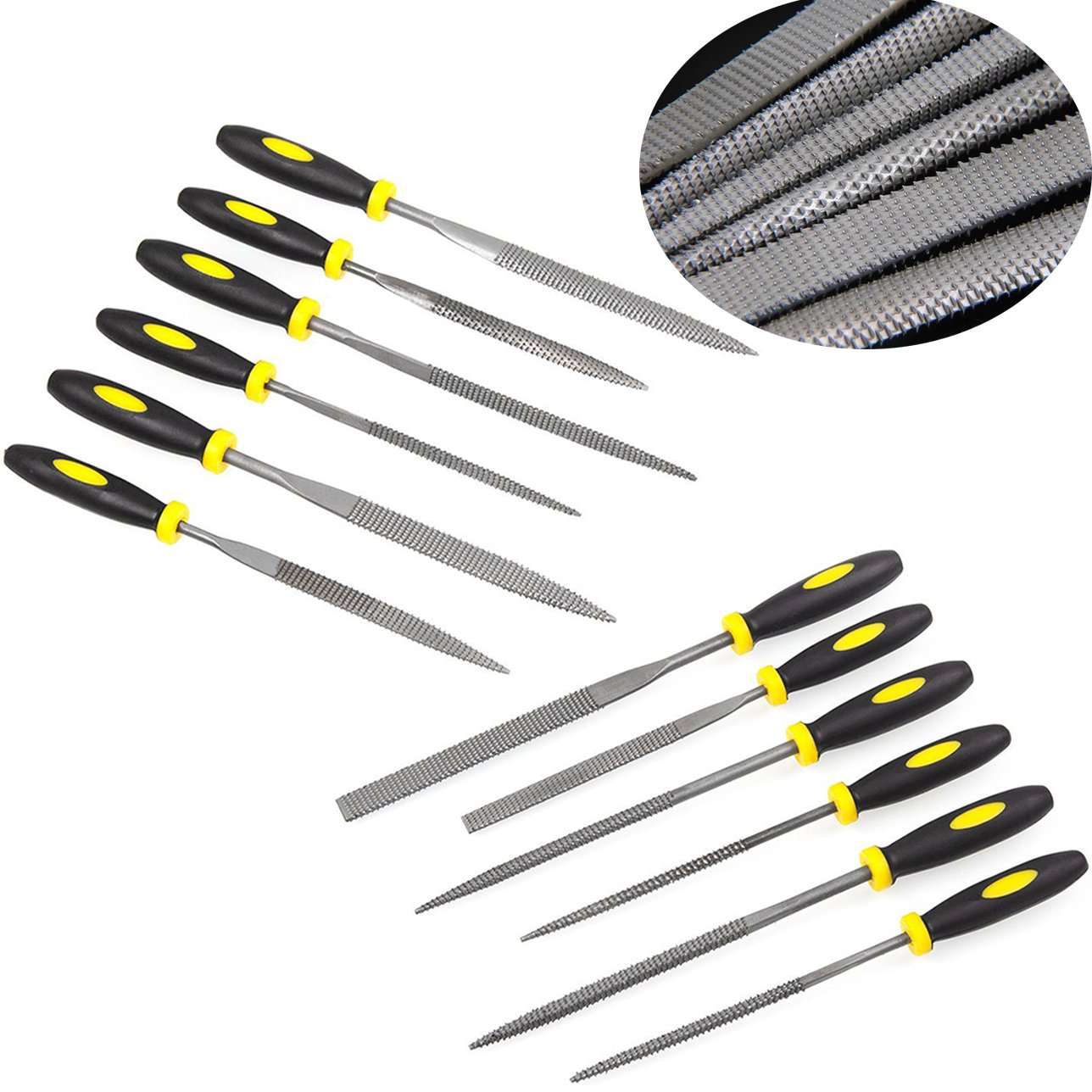 UKLL-Wood Rasp File Kit - 12 Assorted Small Metal Needle Files Set with ...