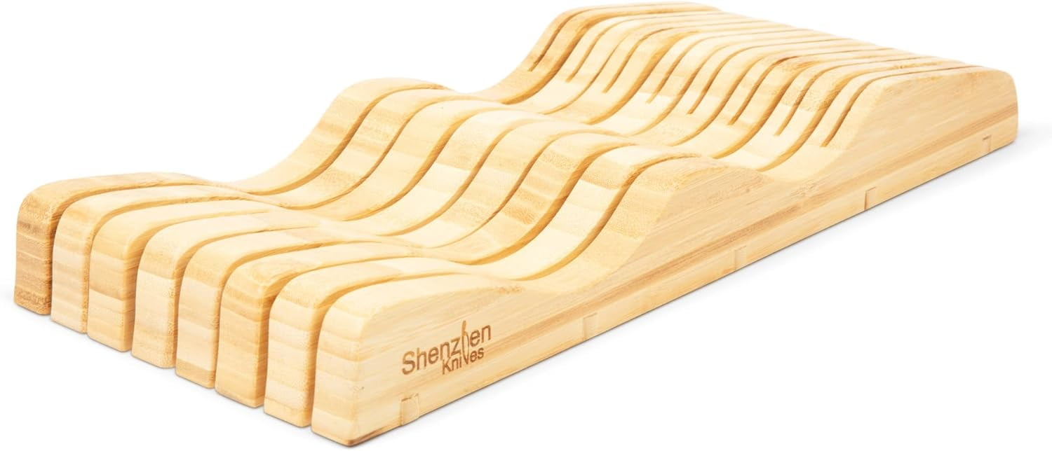 UKLL-X-Large In-Drawer Bamboo Knife Block: 15 Slot (Holds 12-15 Knives ...