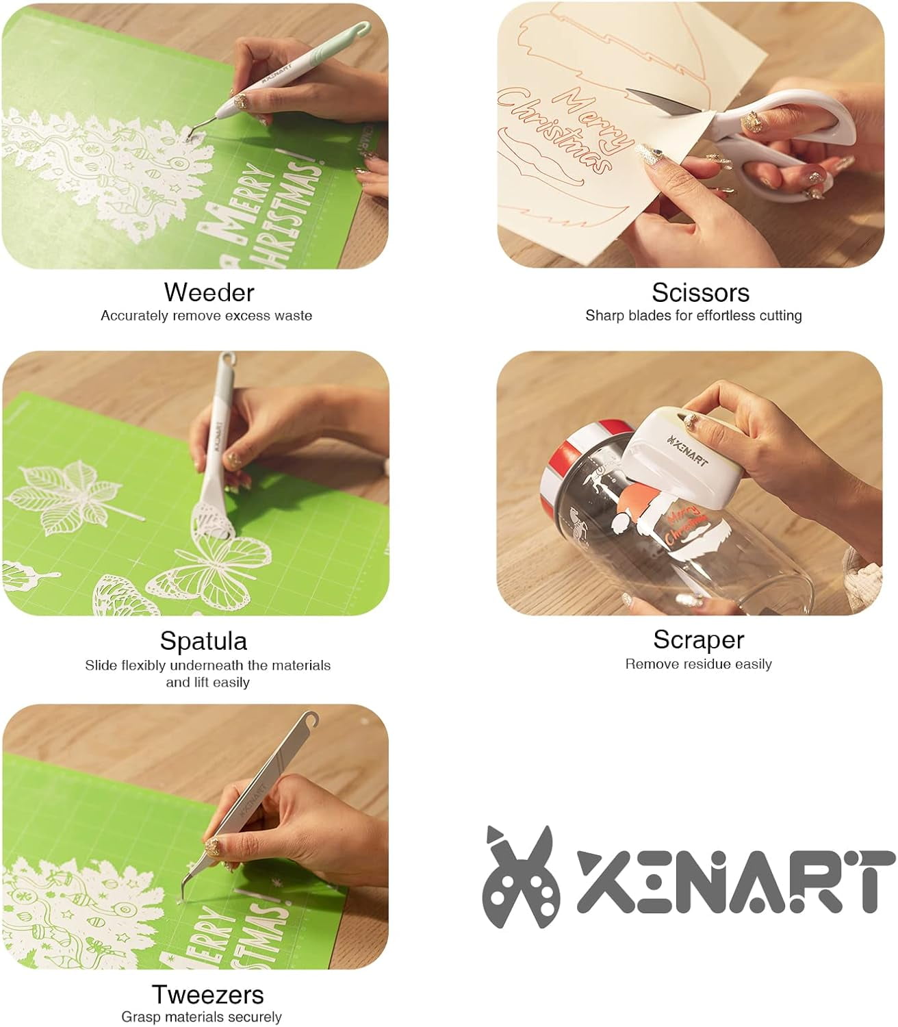 UKLL-Xinart Vinyl Weeding Tools Set for Cricut Vinyl Weeder/Scraper/Spatula/Tweezers/Scissors ...