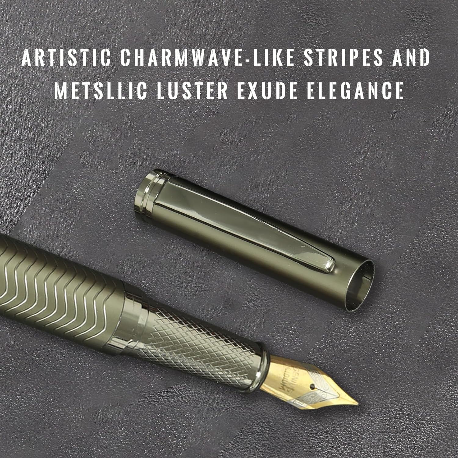 UKLL-YUNCHUN Fountain Pen with Ink Cartridges, Metal Fountain Pen with Medium Point, Office Gift ...