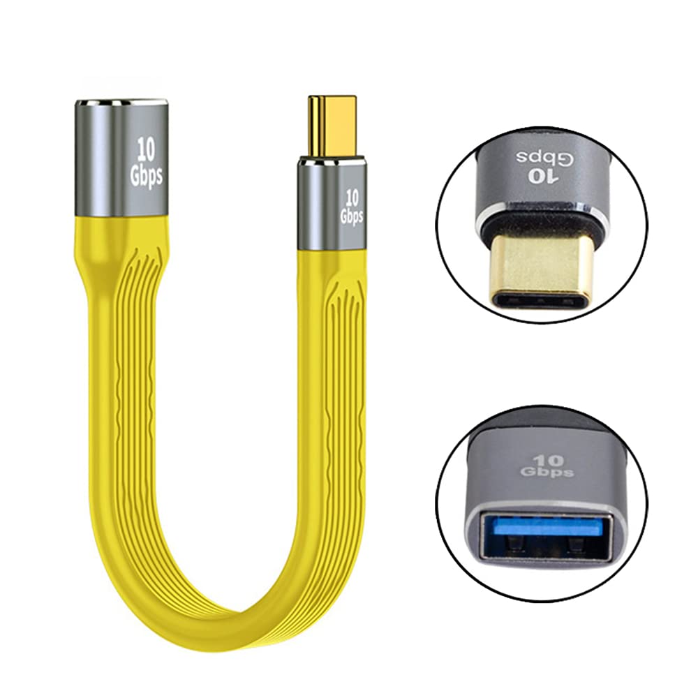 UKLL-Yellow Type C Male USB 3.1 Host to USB3.0 Type A Female OTG Flat ...