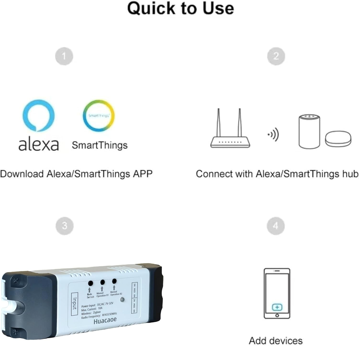 UKLL-Zigbee 2CH DC 7-32V Relay Smart Switch Module,APP Remote Control ...