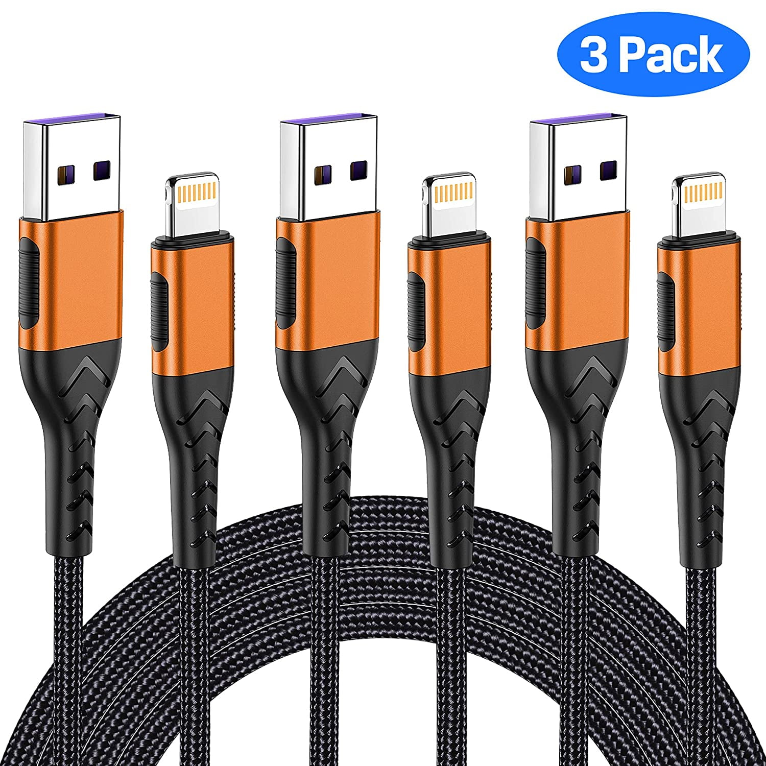 UKLL-iPhone Charger, [Apple MFi Certified] 3Pack 10FT Lightning Cable ...