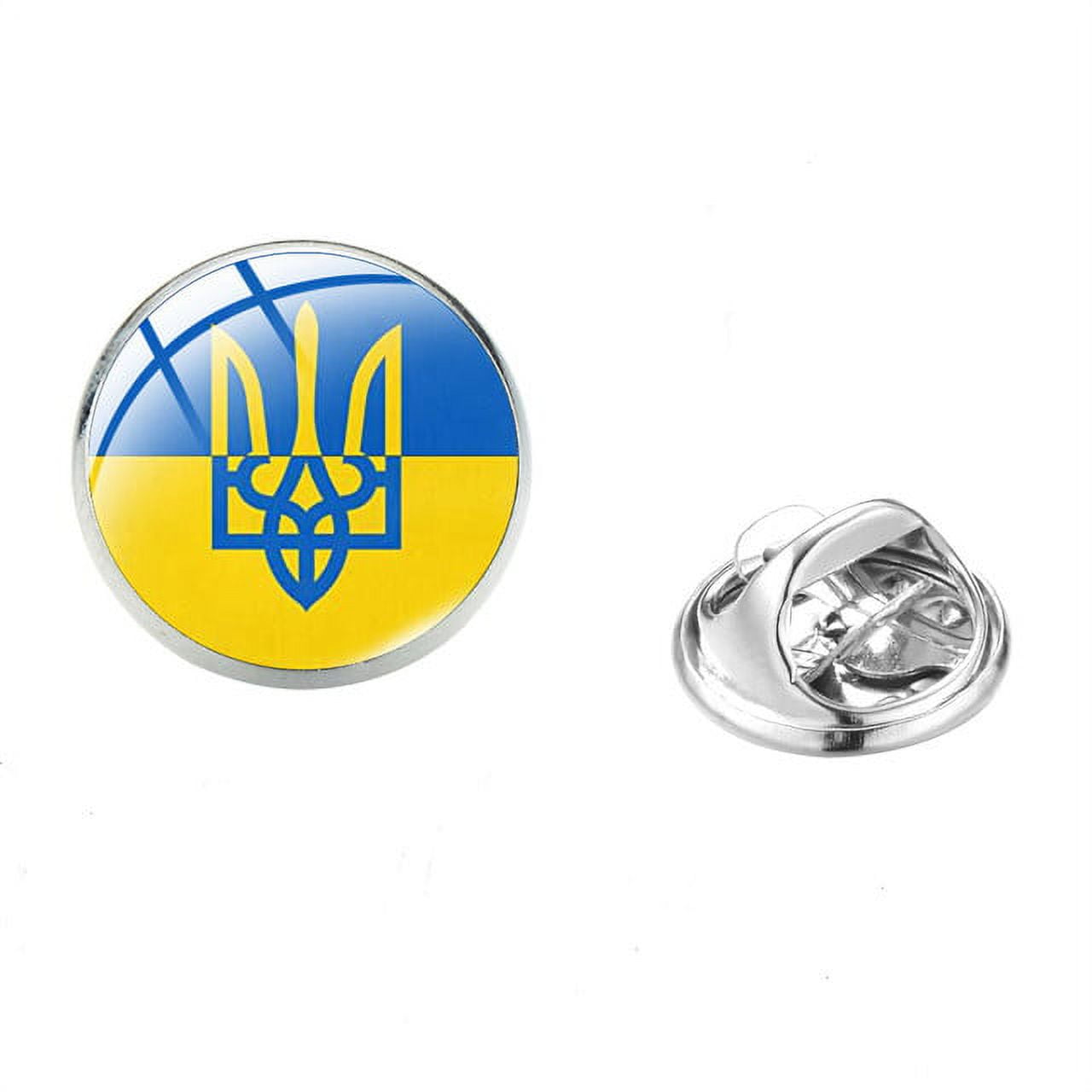 UKRAINE FLAG PIN, The Tryzub Brooch Pin - The Ukrainian Symbol with ...