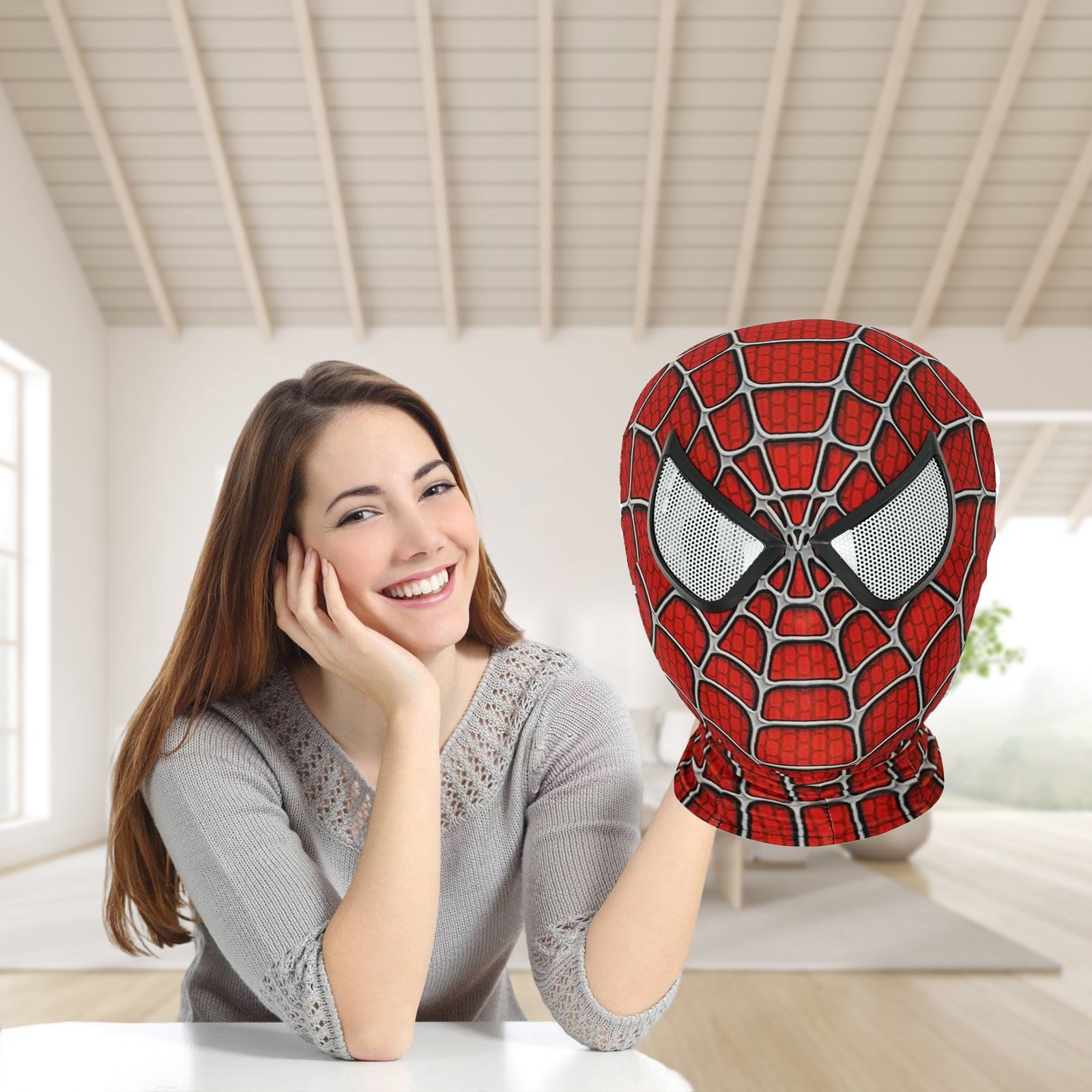 UKYIA 8.27" Full Head Spider Superhero Mask, 3D Printed Superhero Mask ...