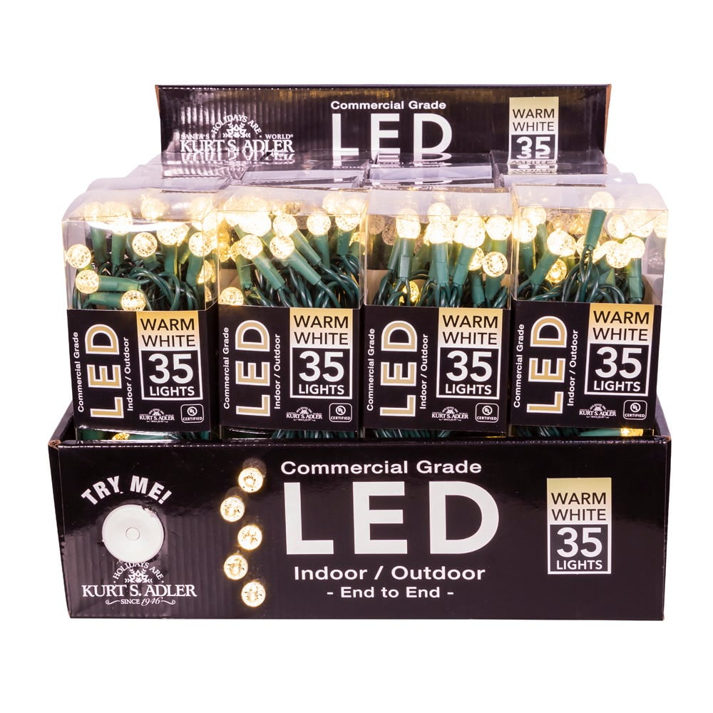 UL 35-Light Warm White G12 Green Wire LED Light Set - Walmart.com