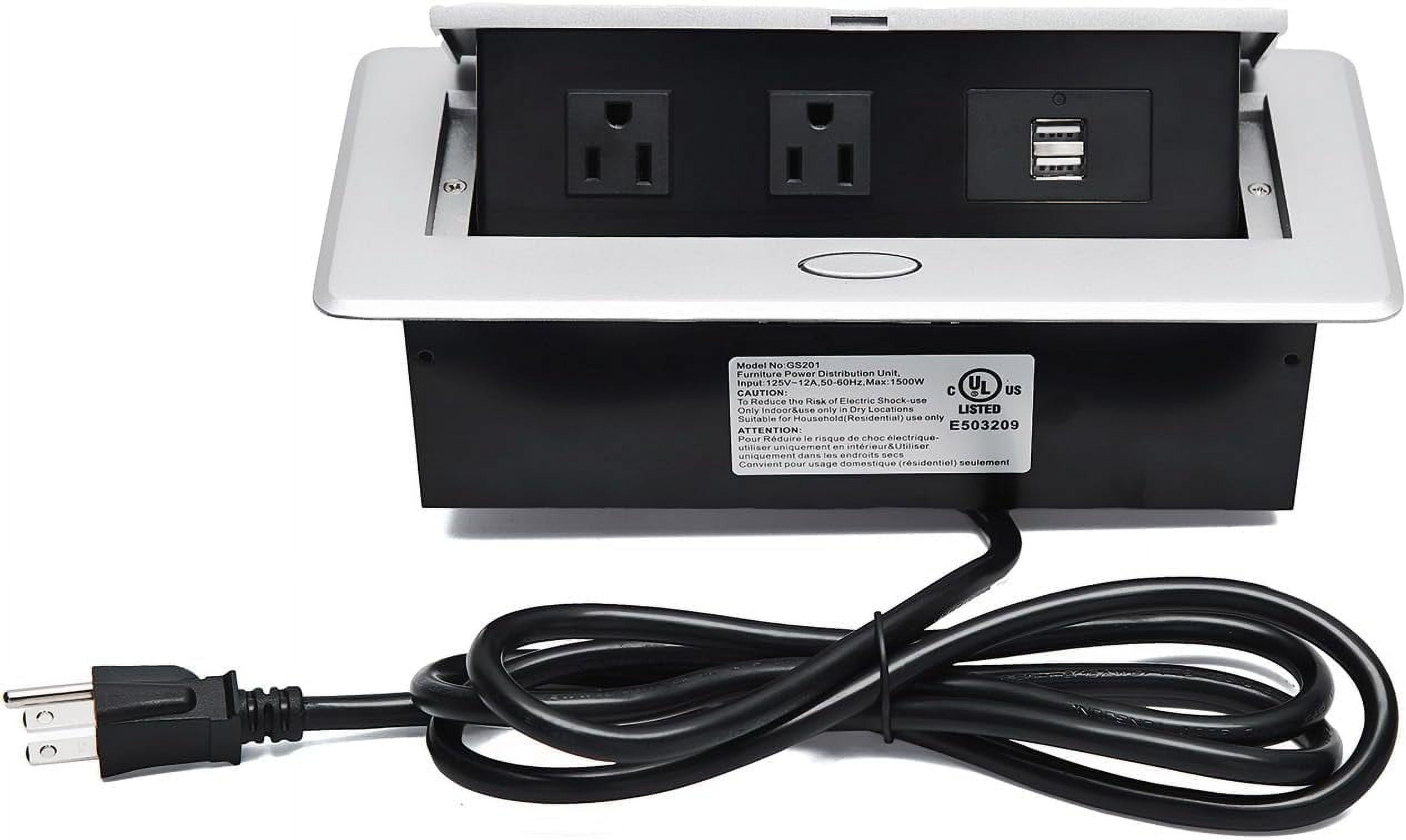UL Approval Power Strip, Hidden Pop Up Outlet Table Connection Box, Desktop Socket with 2 ...