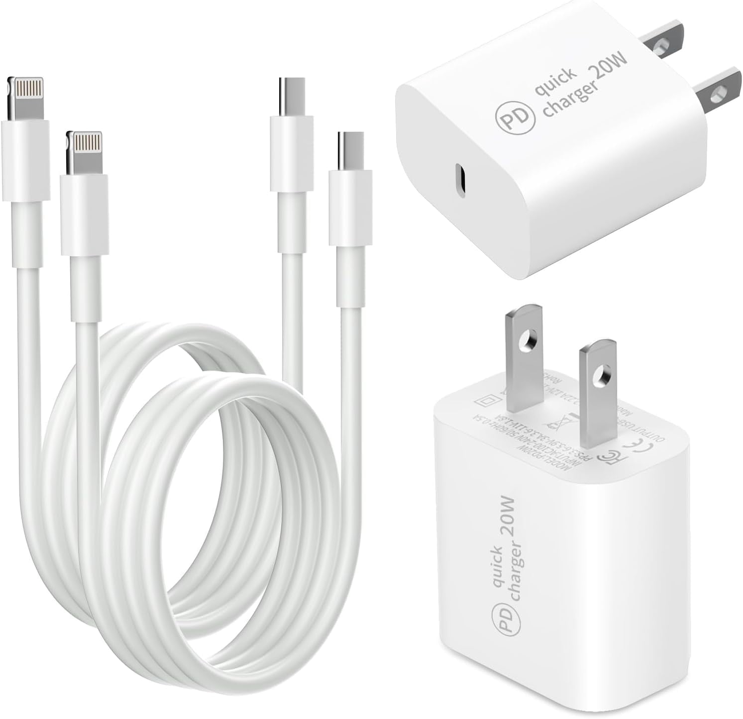 [UL Certified & MFi Certified] 2Packs 20W PD Power Adapter Wall Charger ...