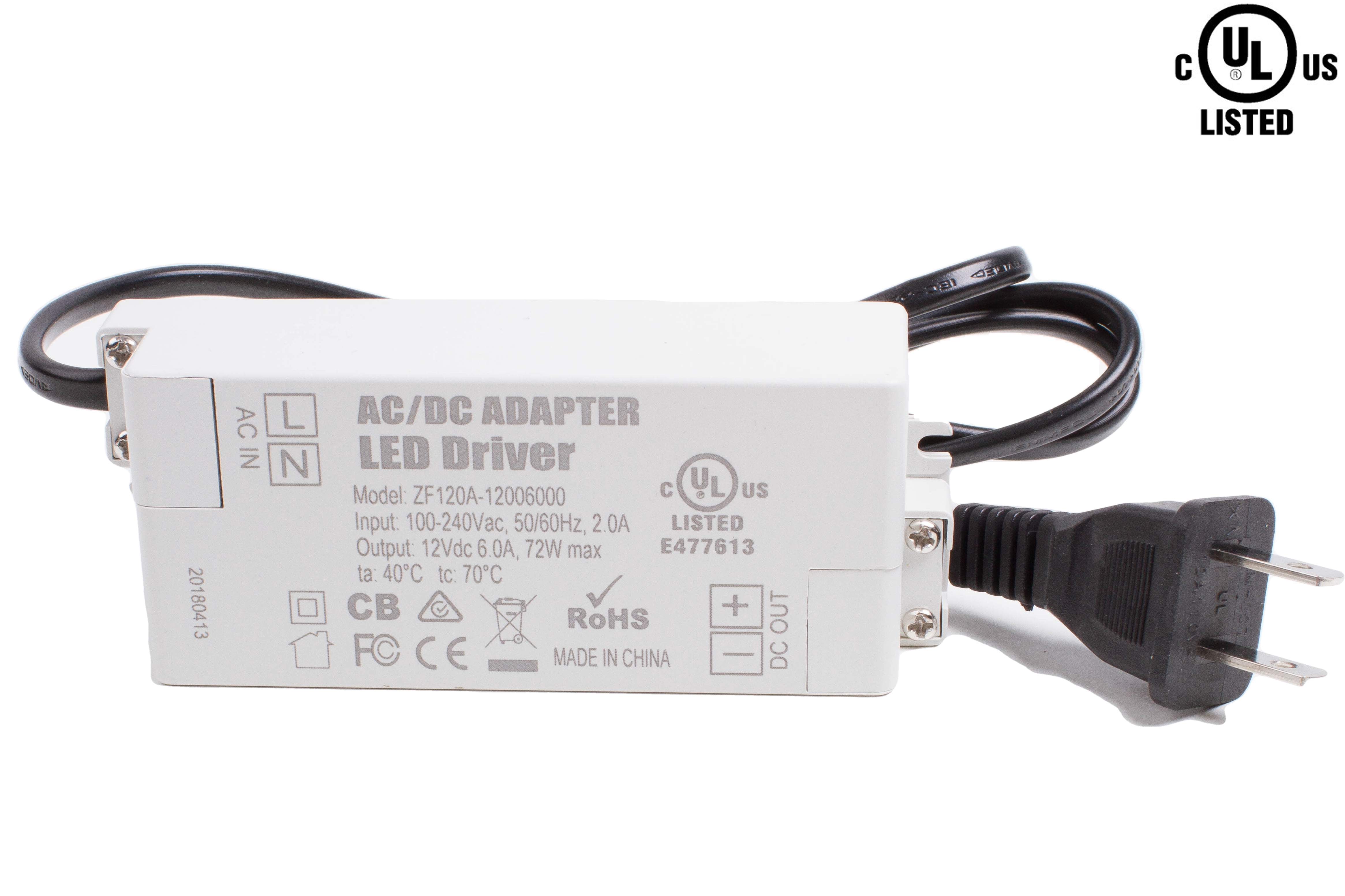 UL LISTED 12V 6A 72W TERMINAL CONNECTION LOW PROFILE LED Light POWER ...