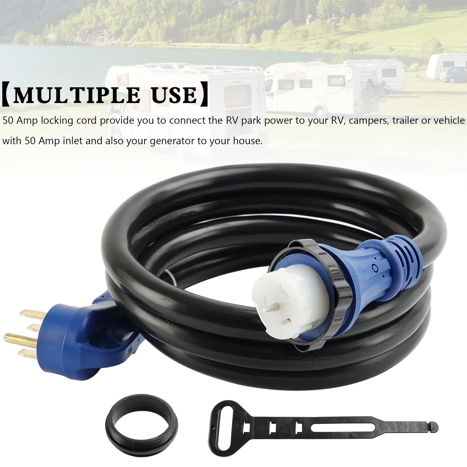 UL Listed 50 Amp 10 Ft RV/Generator Cord With Locking Connector For RV ...