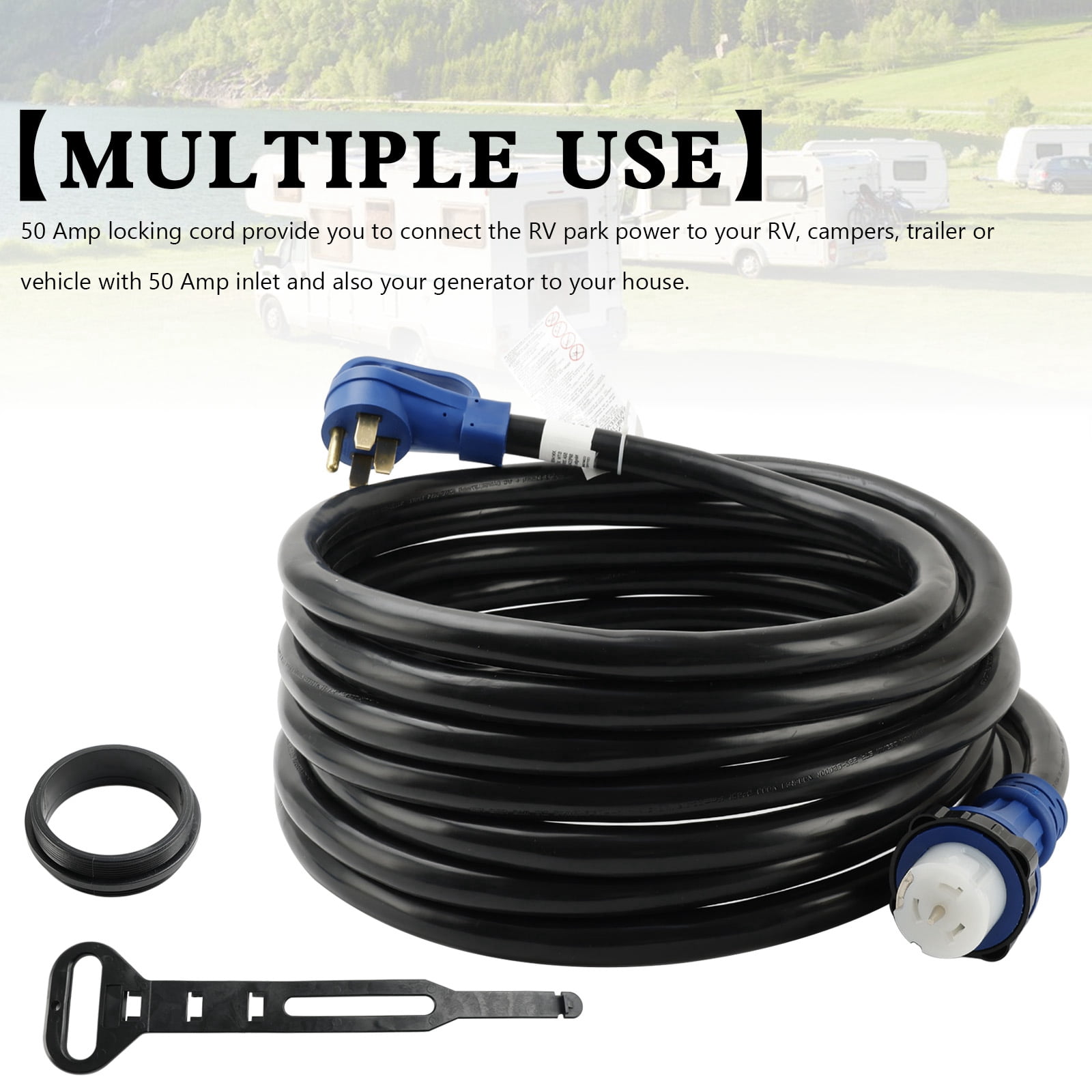 UL Listed 50 Amp 50 Ft RV/Generator Cord With Locking Connector For RV ...