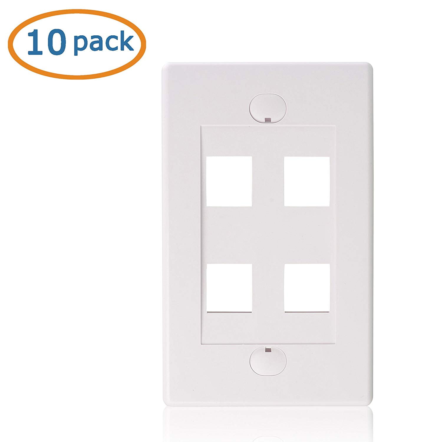 [UL Listed] Cable Matters 10-Pack 4 Port Keystone Wall Plate (Cat6 ...