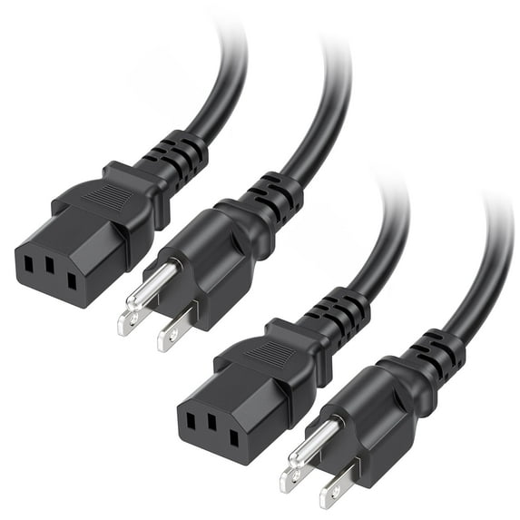 [UL Listed] Cable Matters 2-Pack 16 AWG 3 Prong Computer Power Cord ...
