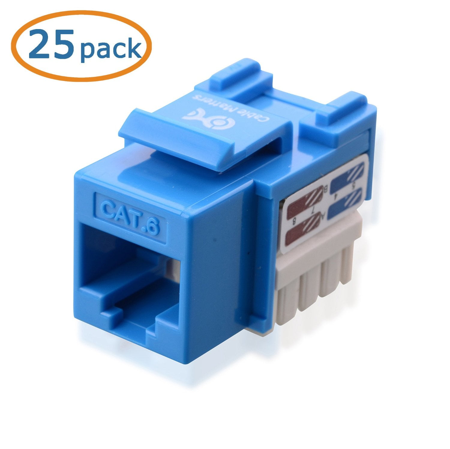 [UL Listed] Cable Matters 25-Pack Cat6 RJ45 Keystone Jack (Cat 6 / Cat6 ...