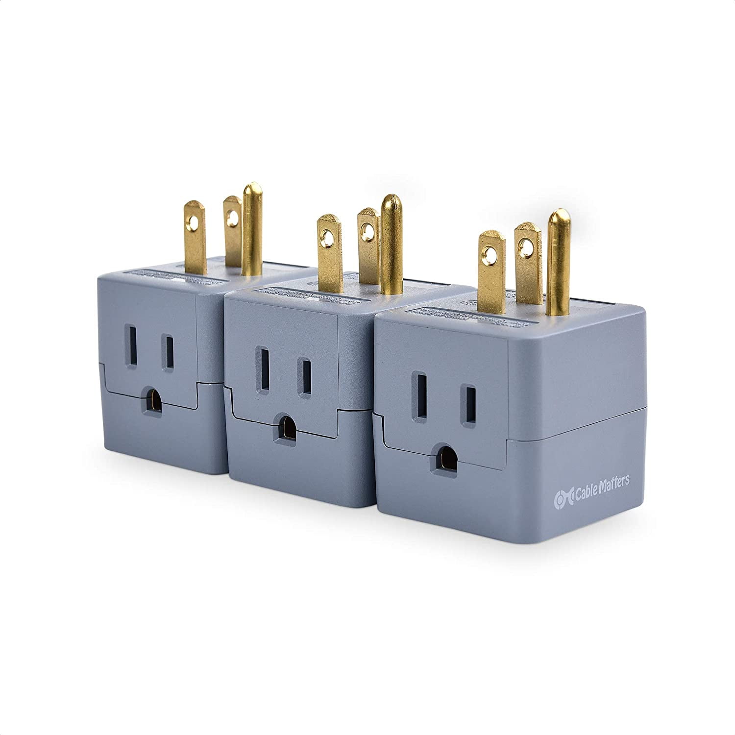 [UL Listed] Cable Matters 3-Pack 3 Outlet Wall Adapter, 3 Outlet Power ...