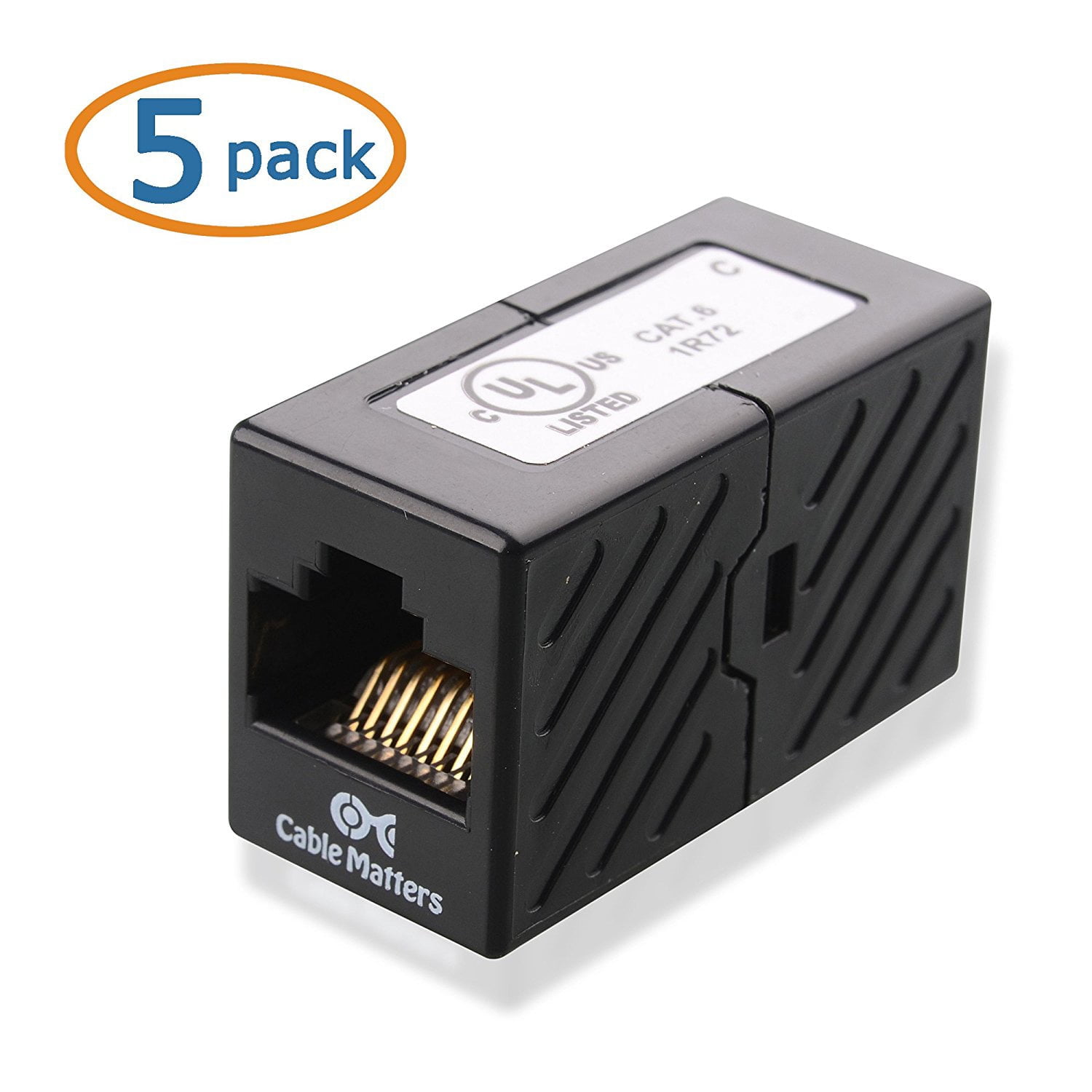 [UL Listed] Cable Matters 5-Pack Ethernet Coupler (RJ45 Coupler / Cat5e ...