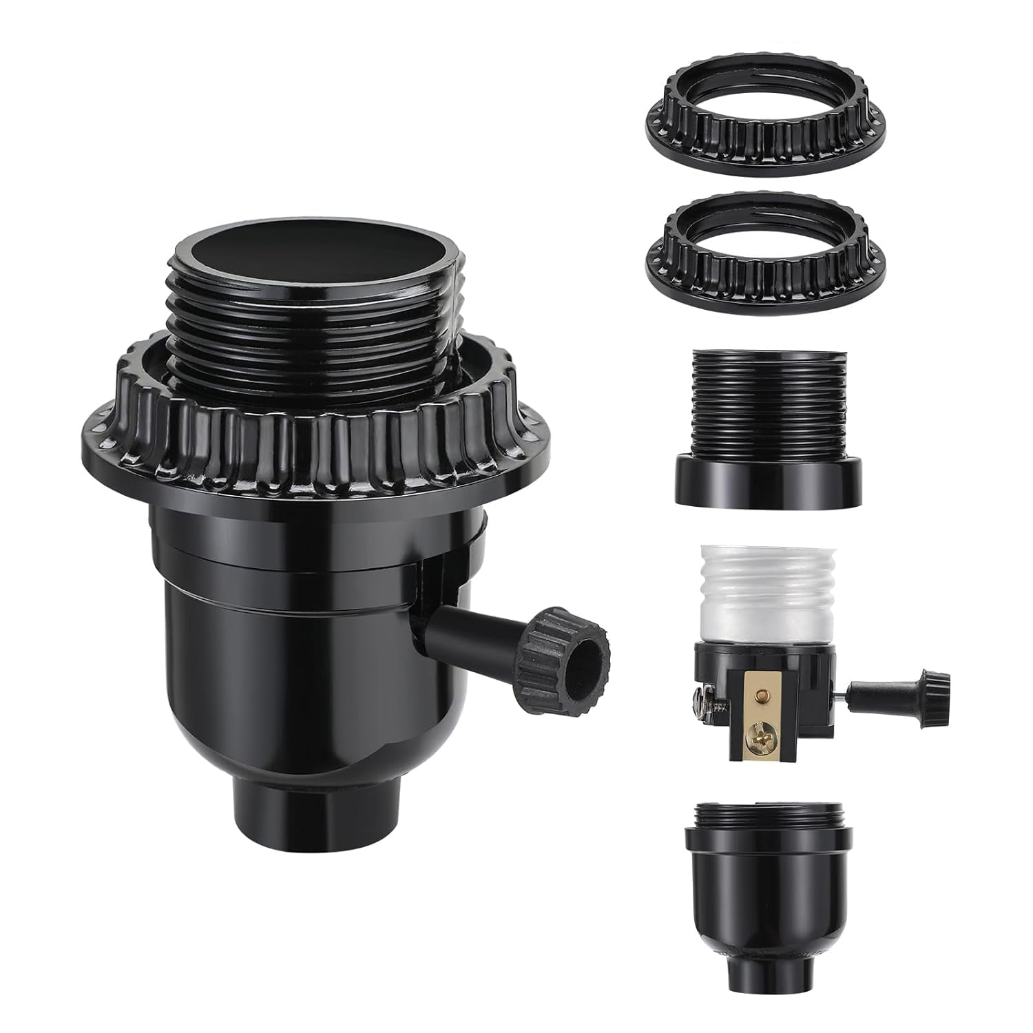 YADM UL Listed E26 Light Socket, Medium Base, Phenolic Threaded Design ...