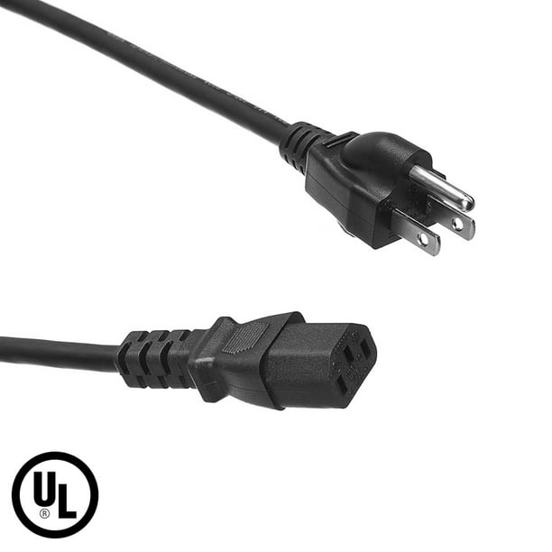 UL Listed Heavy Duty Power Cord 3 Prongs 6 Ft Computer Monitor TV ...