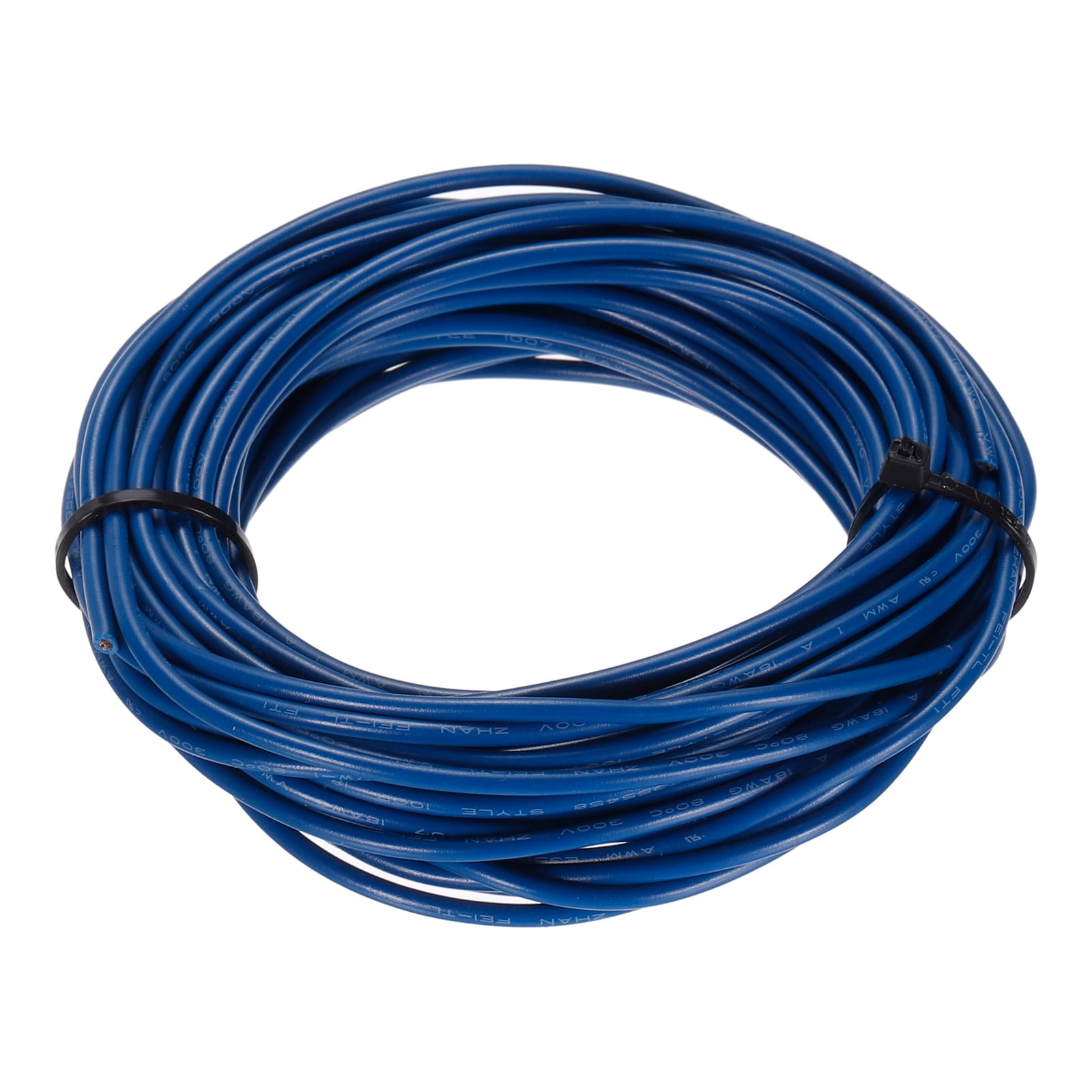 UL1007 18AWG Gauge Stranded Hook-Up Wires, PVC Electrical Wire Tinned Copper Wire 7.5m/25ft Blue ...