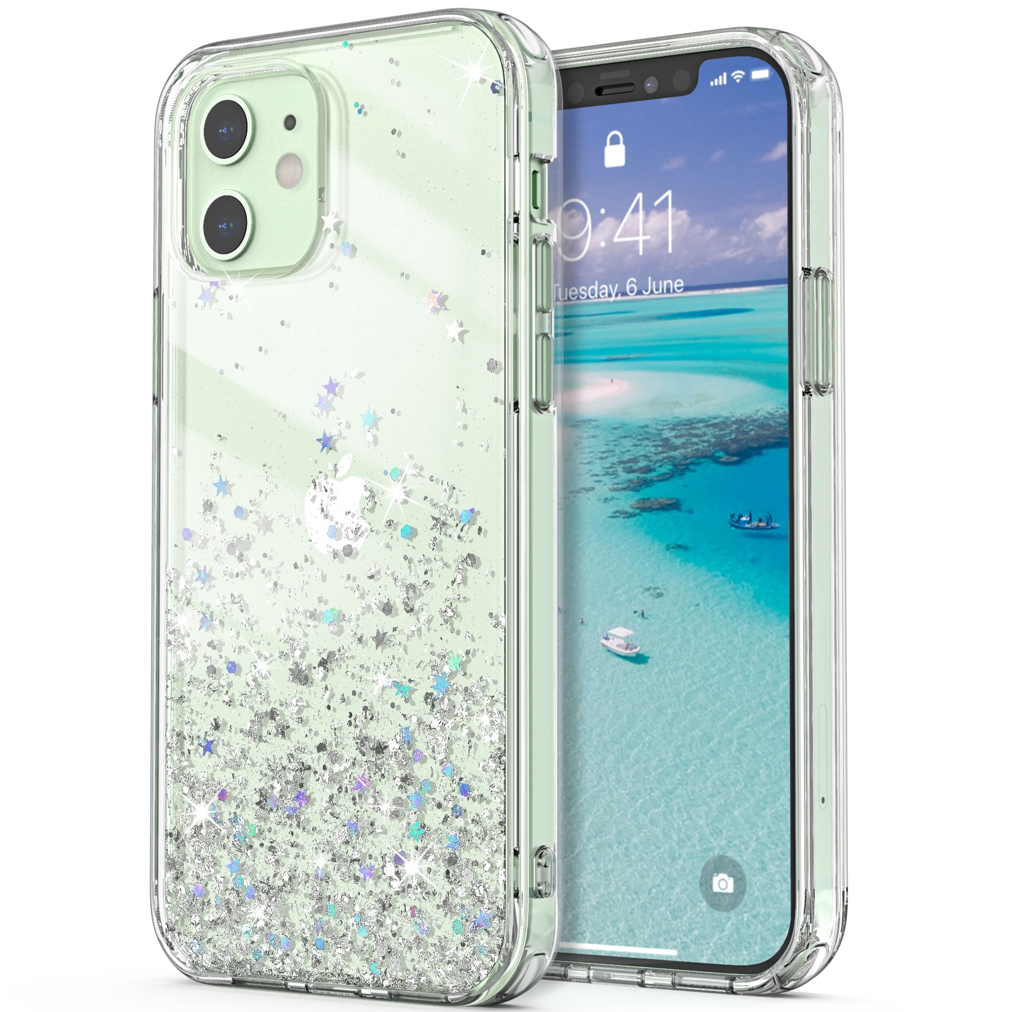 ULAK Clear iPhone 12 Mini Case, Slim Shockproof Rugged Bumper, Silver ...