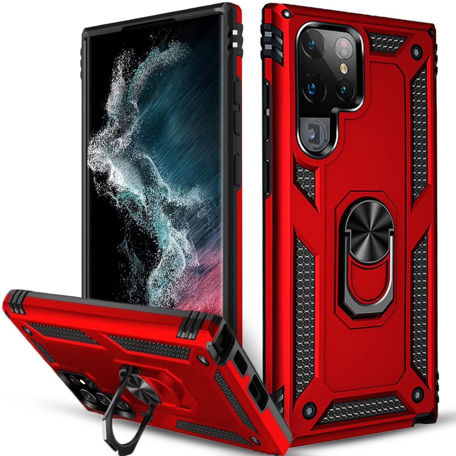 ULAK Samsung Galaxy S22 Ultra Case with Ring Holder, Heavy Duty ...