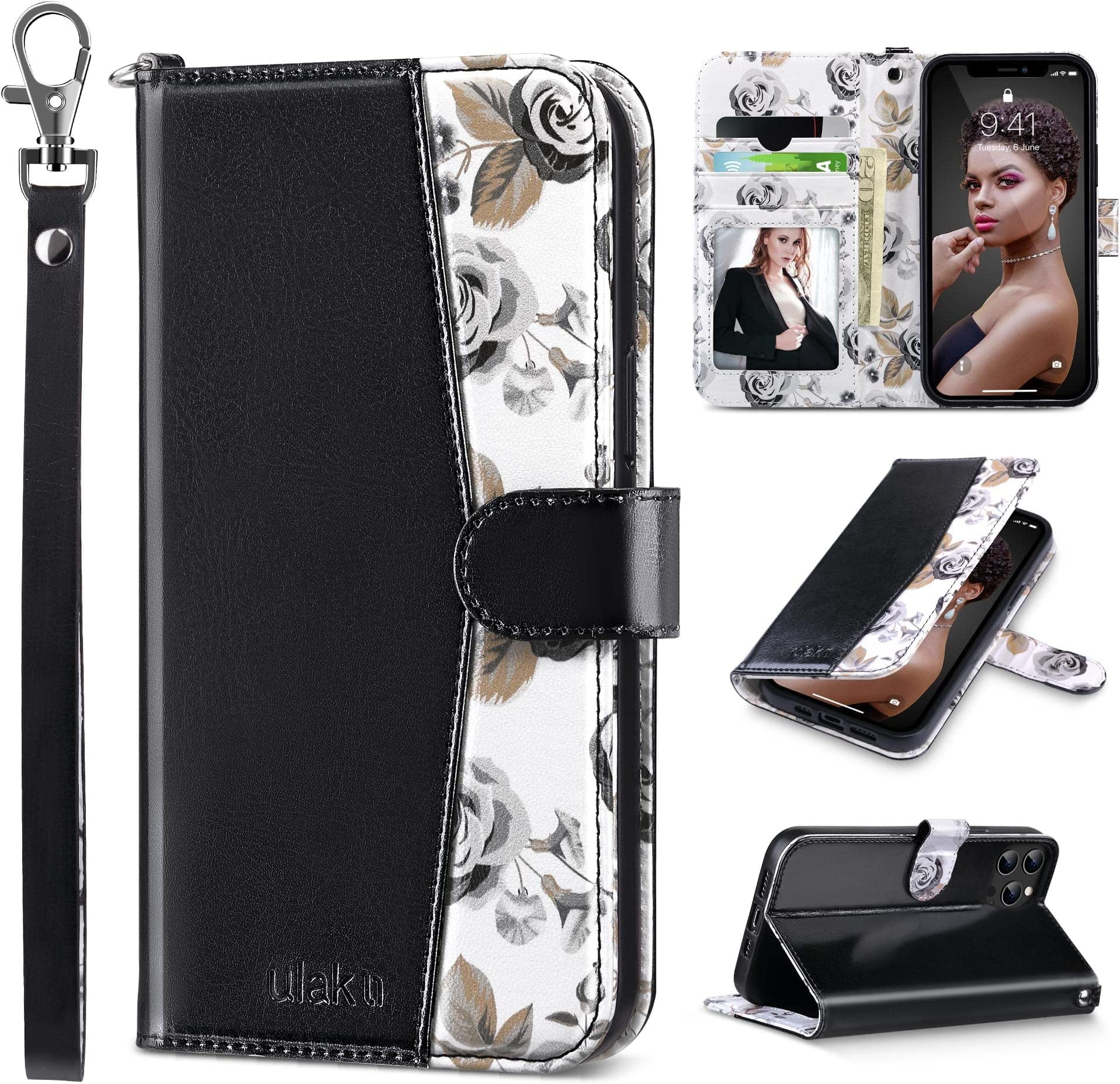 ULAK iPhone 12 Wallet Case, iPhone 12 Pro Case with Card Holder ...