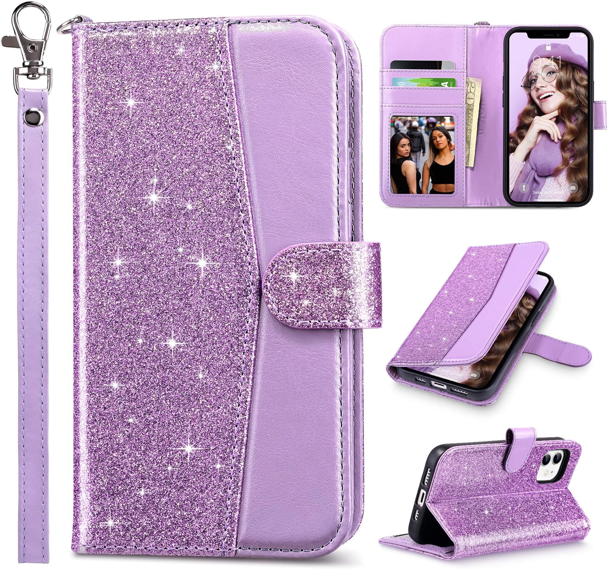 ULAK iPhone 12/12 Pro Wallet Case, Card Holder, Kickstand, PU Leather ...