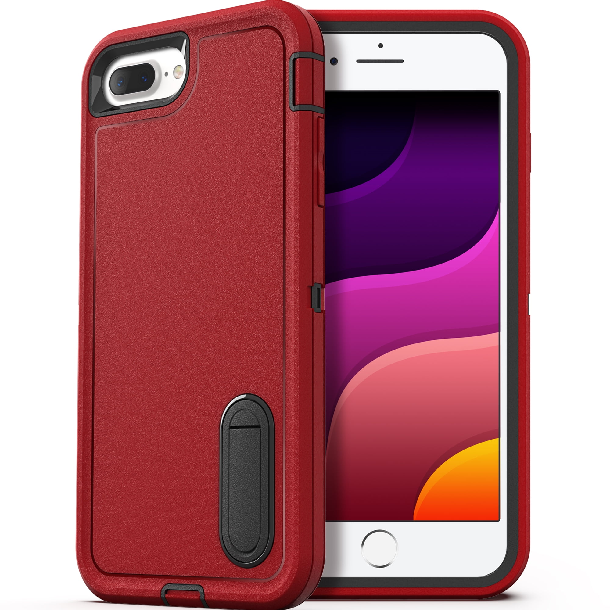 ULAK Heavy Duty Shockproof Case for iPhone 8+/7+/6+/6s+, with Kickstand ...
