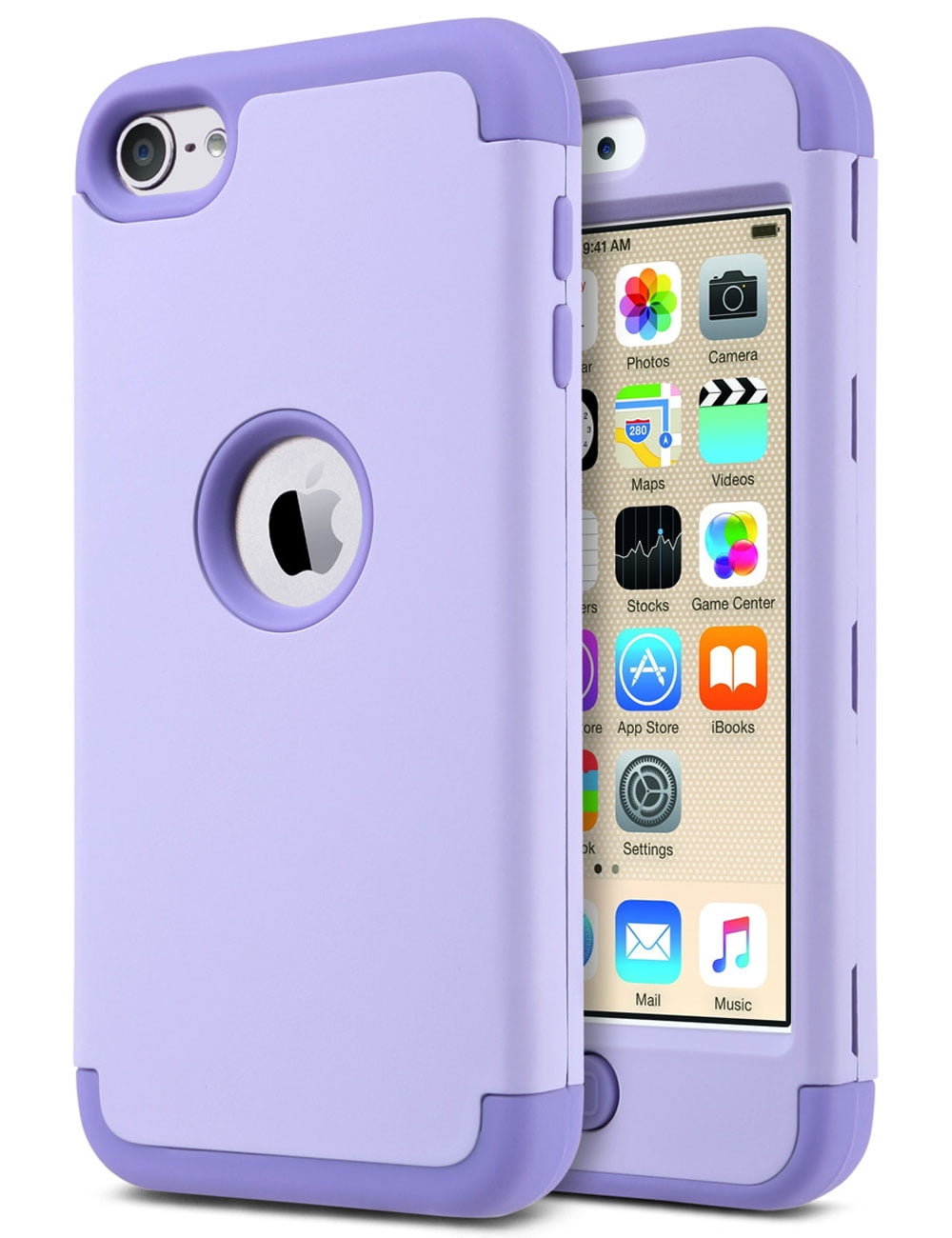 ULAK Anti-slip Purple iPod Touch Case with Screen Protector, Heavy Duty Knox Armor Cover - 5th ...