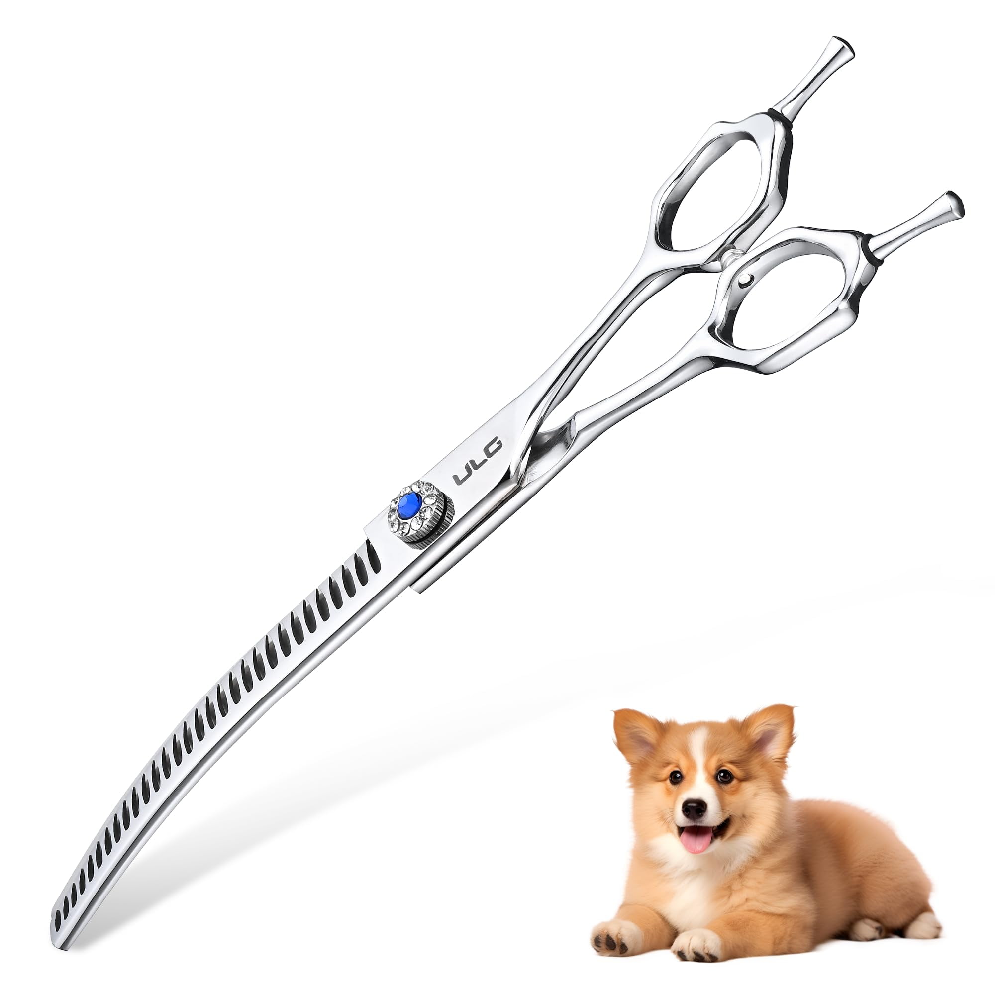 ULG 7.5" Curved Professional Dog Grooming Shears 30-Tooth Precision ...