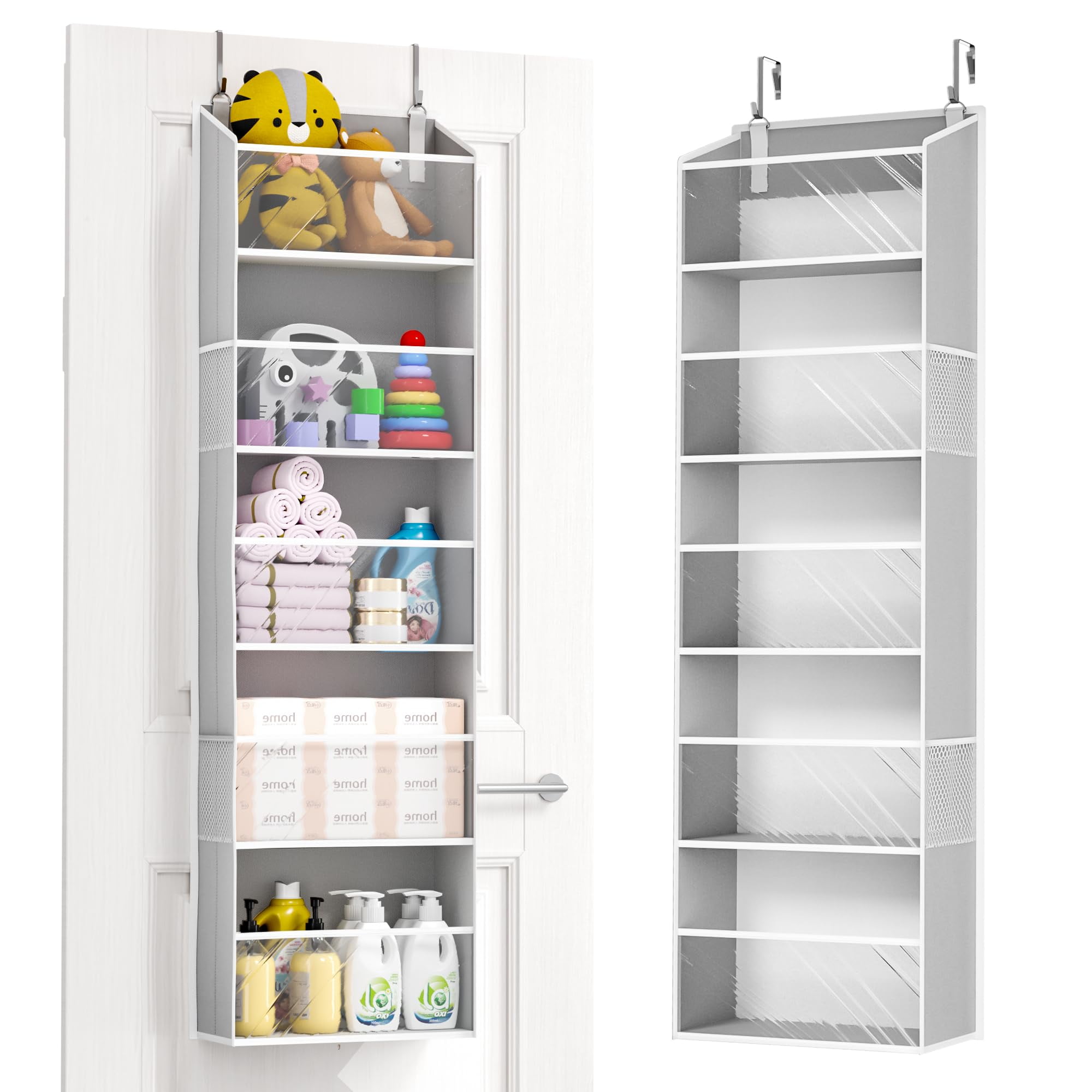 ULG Over The Door Organizer with Clear Pockets 5-Tier Hanging Storage ...