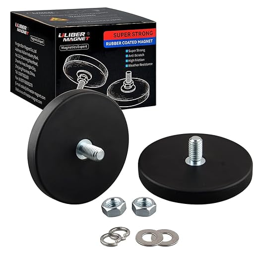 ULIBERMAGNET 2Pack Anti-Scratch 60lb Super Strong Neodymium Round ...