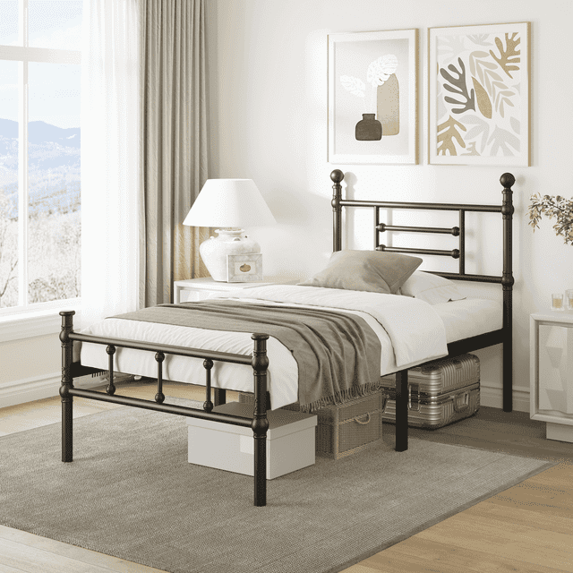 ULIESC 14 inch Twin Bed Frame with Headboard and Footboard, Heavy Duty ... ULIESC 14 inch Twin Bed Frame with Headboard and Footboard, Heavy Duty ...