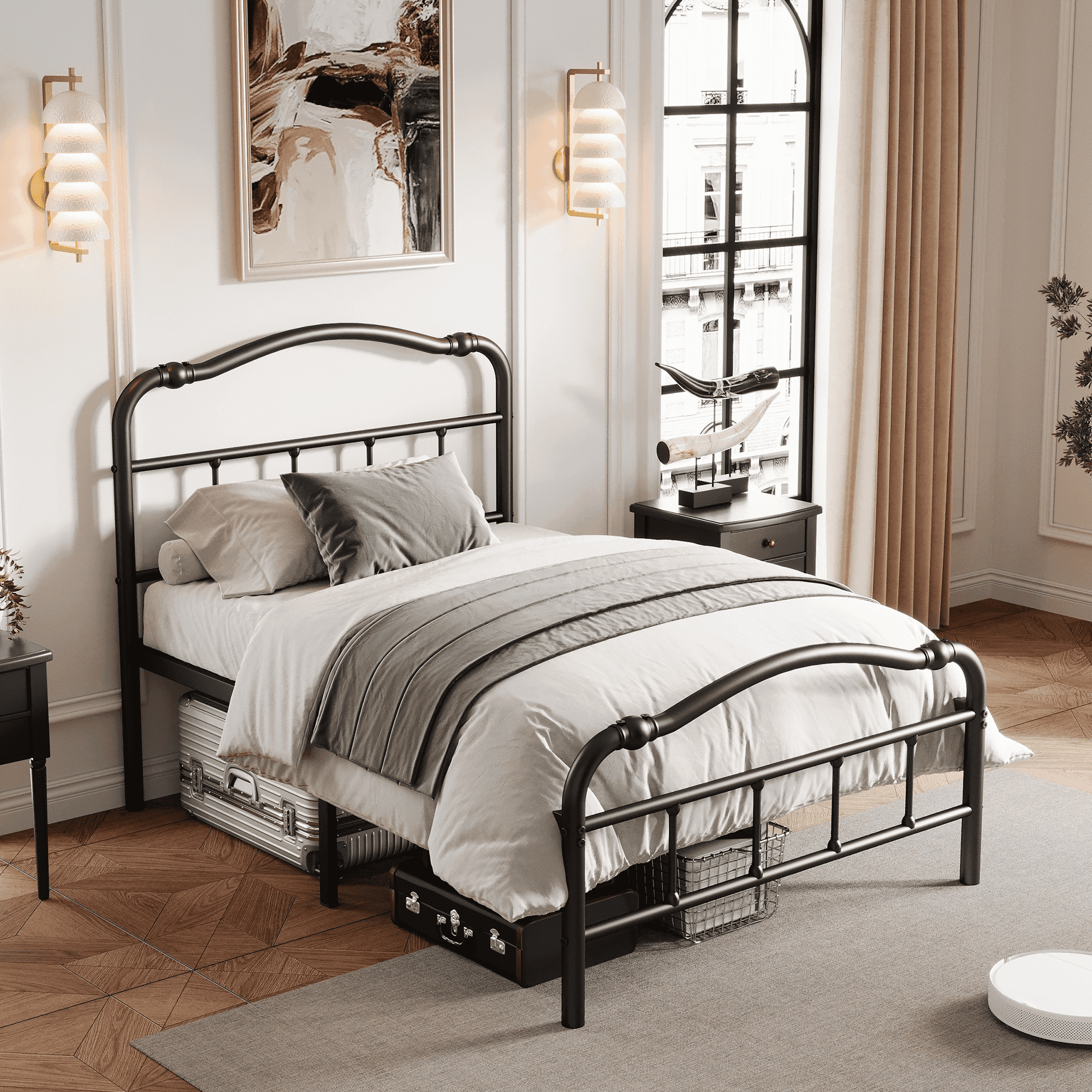 ULIESC Twin Metal Bed Frame, 14-Inch, Steel Slat, Headboard/Footboard ... ULIESC Twin Metal Bed Frame, 14-Inch, Steel Slat, Headboard/Footboard ...