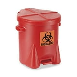 ULINE 6 Gallon Medical Waste Receptacle, Polyethylene, Red/Black ...