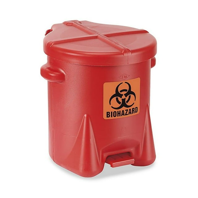 ULINE 6 Gallon Medical Waste Receptacle, Polyethylene, Red/Black ...