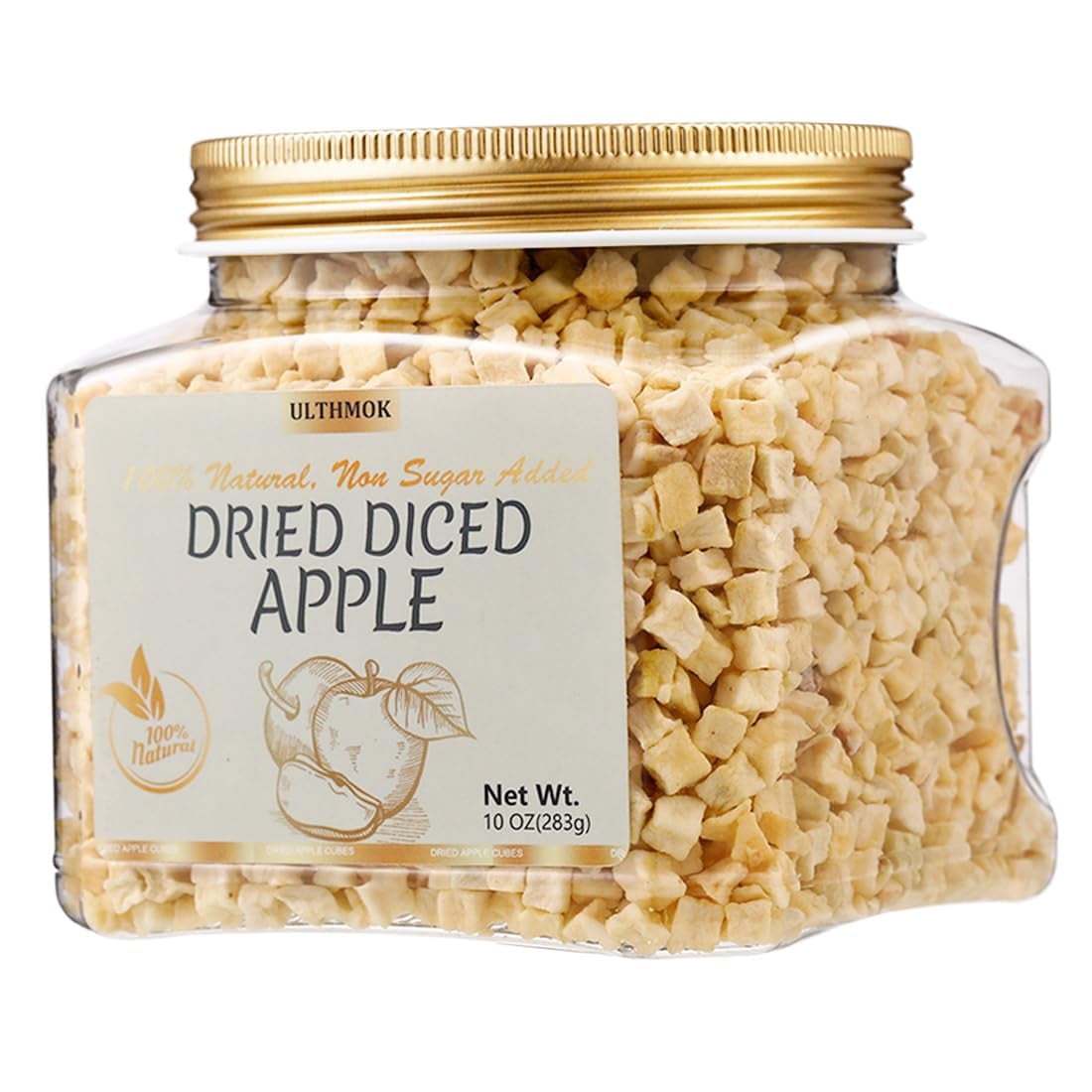 ULTHMOK Dried Diced Apples,10 Oz /283g,1 Ingredient Made with 100% ...