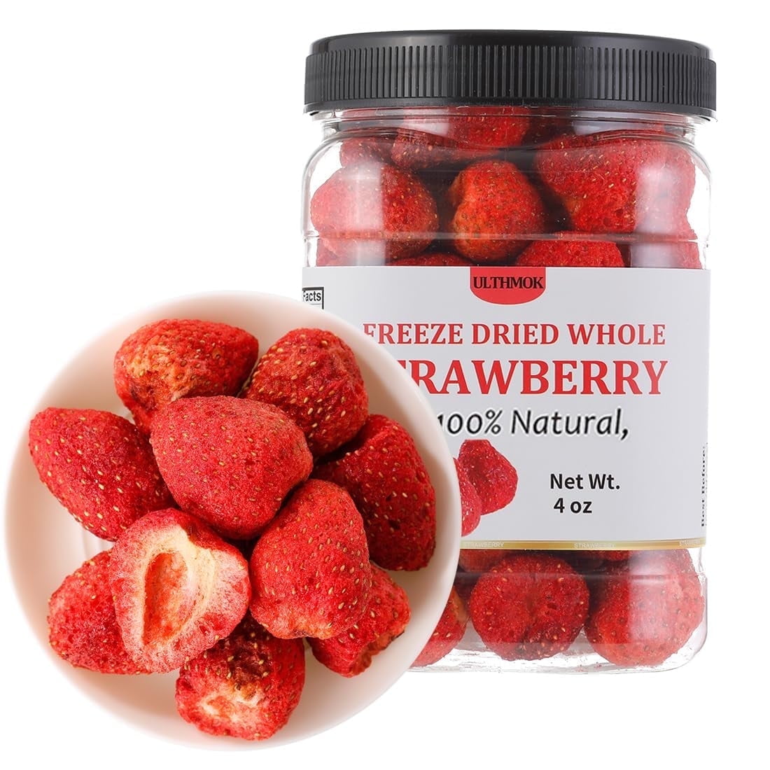 ULTHMOK Freeze Dried Strawberries 4 Oz/114g,Whole Big Frozen Dried ...