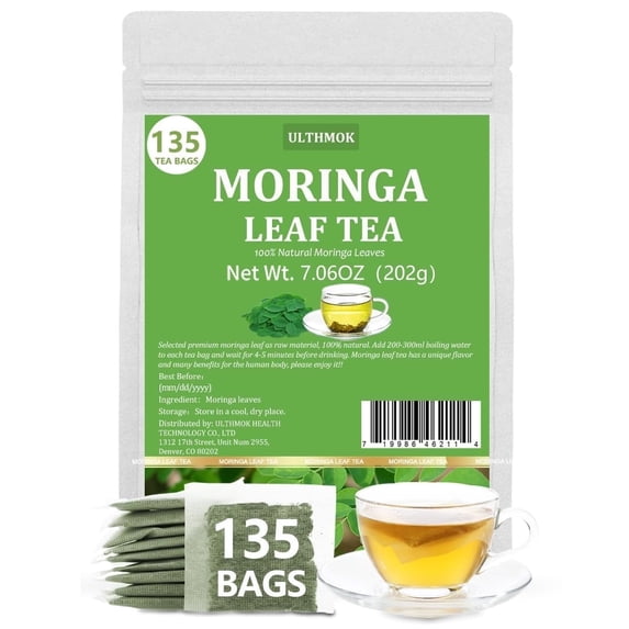 ULTHMOK Organic Moringa Tea Bags 135 Count 7.15 Ounce - Walmart.com