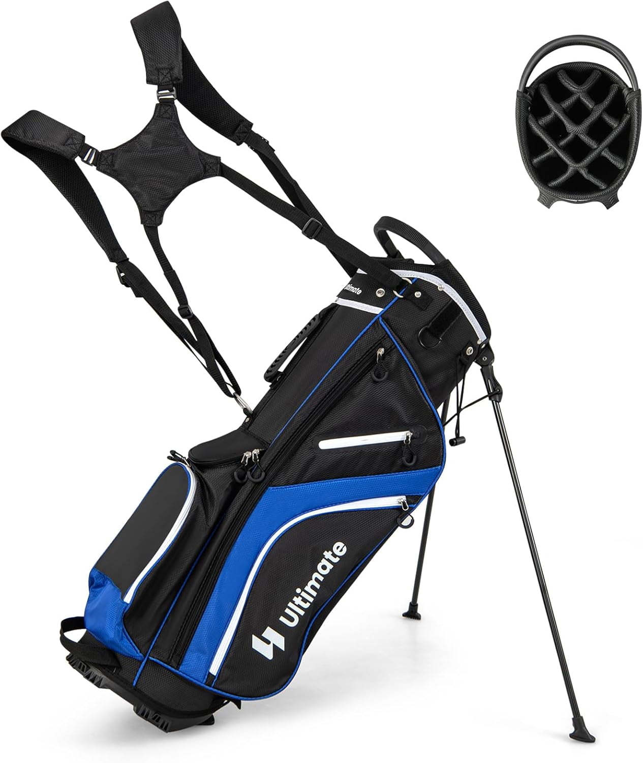 ULTIMATE 14-Way Golf Stand Bag, Portable Golf Bag w/ 6 Pockets,Cooler ...