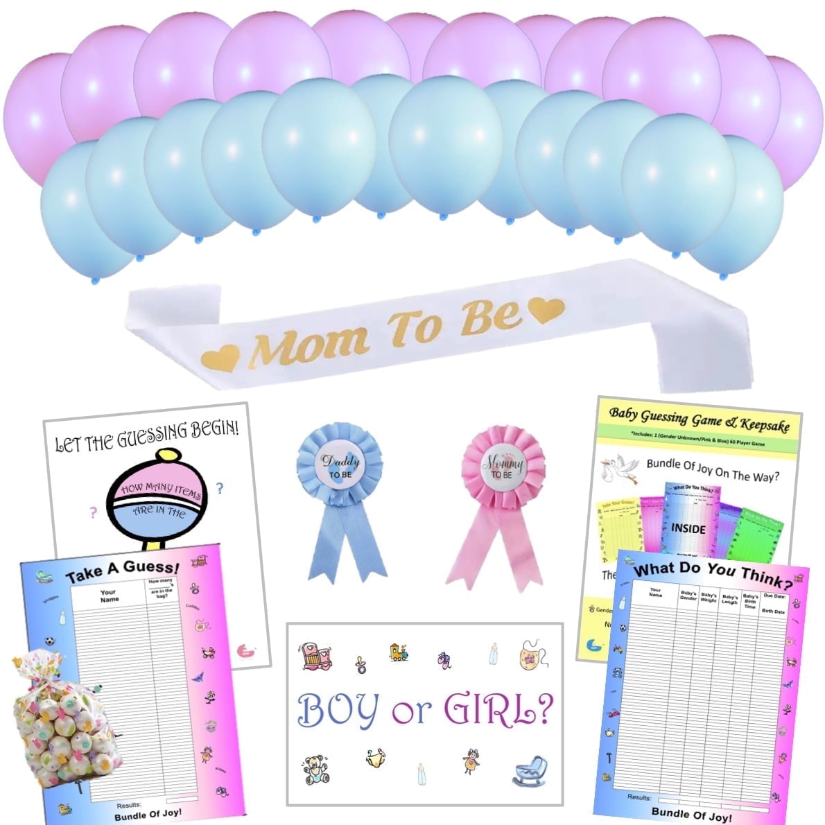 ULTIMATE Baby Shower/Sprinkle Baby Party Game/Decor Kit- 50 ...