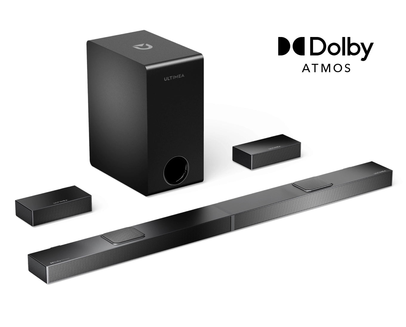 ULTIMEA 5.1.2ch True Dolby Atmos Home Theater Sound Bar, 2 Up-firing ...