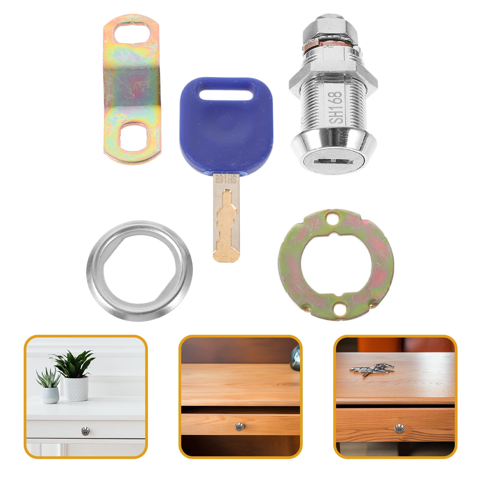 ULTNICE 1 Set Cabinet Lock Metal Assorted Color Locking for Doors ...