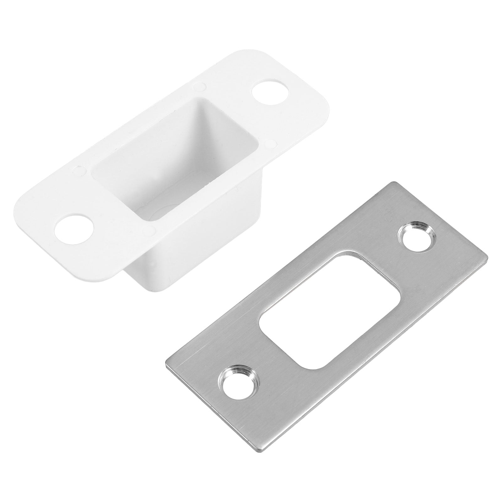 ULTNICE 1 Set Rectangular Silver Stainless Steel Door Strike Plate for ...