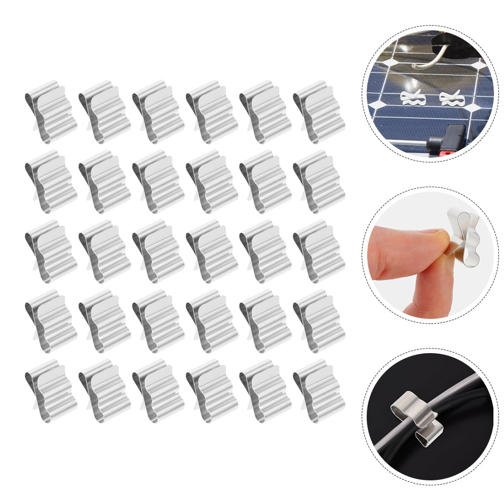 ULTNICE 100Pcs 301 Stainless Steel Cable Holder Clip for Solar Module ...
