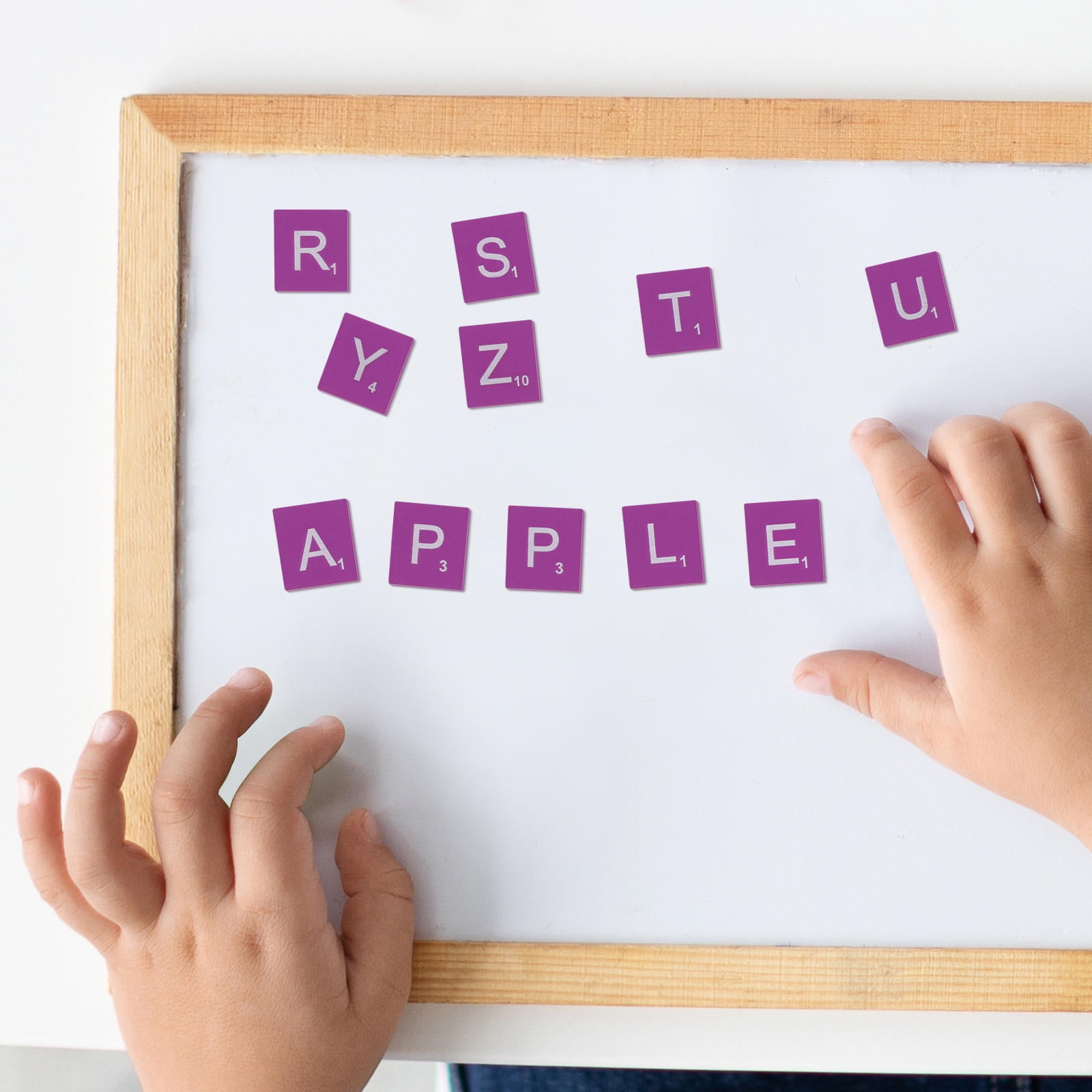 ULTNICE 100Pcs Letter Recognition Games Purple Wooden Chips for ...