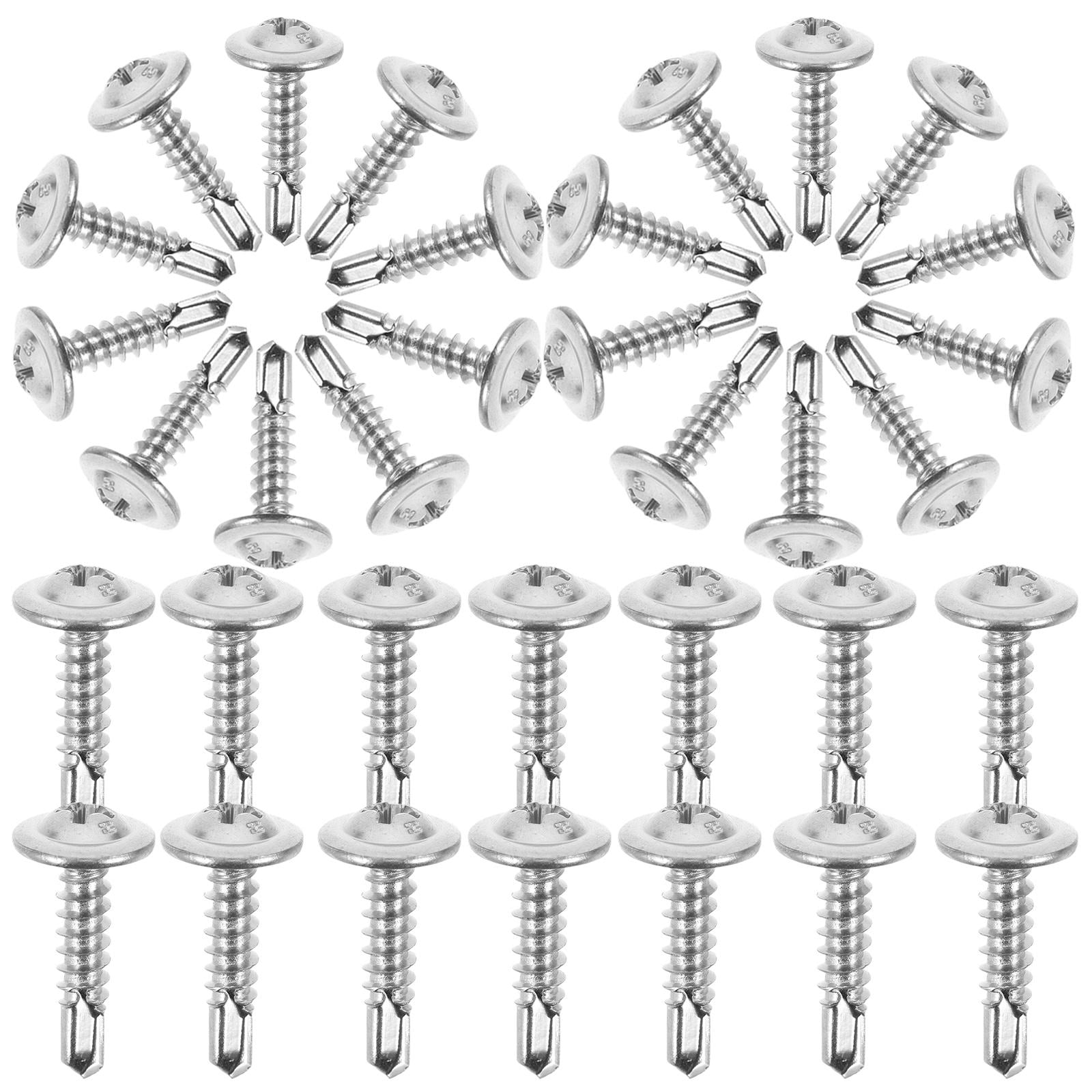 ULTNICE 100Pcs Silver Self-Tapping Sheet Metal Screws for Stable ...