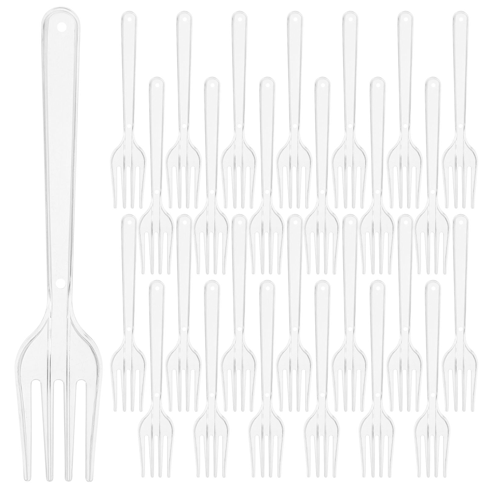 ULTNICE 100pcs Party Dinner Forks Eating Forks Plastic Steak Forks ...