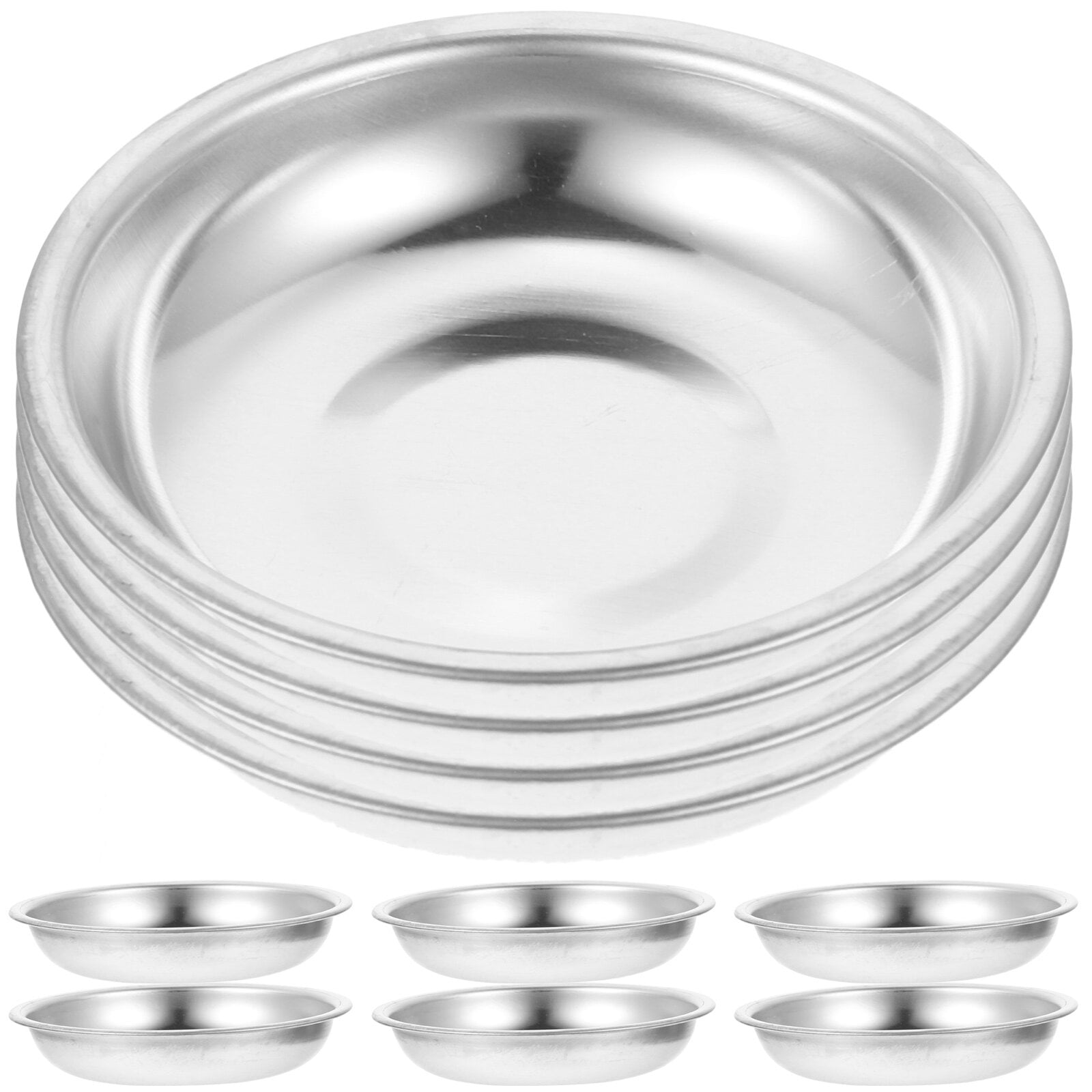 ULTNICE 10Pack Silver Seasoning Bowl For Appetizer Sauce Plate ...